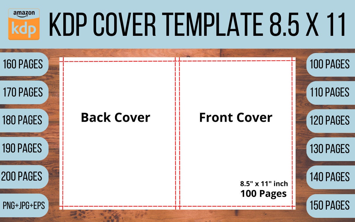 KDP Cover Template 8.5x11 In. CANVA KDP Paperback Cover Templates,100 ...