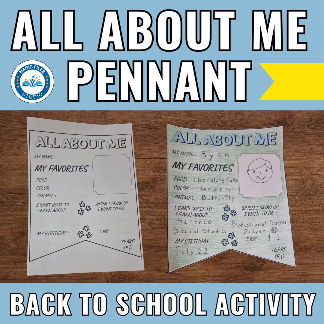 All About Me Banner First Day of School Printable Back to School ...