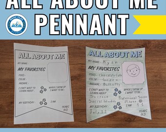 All About Me Banner First Day of School Printable Back to School ...