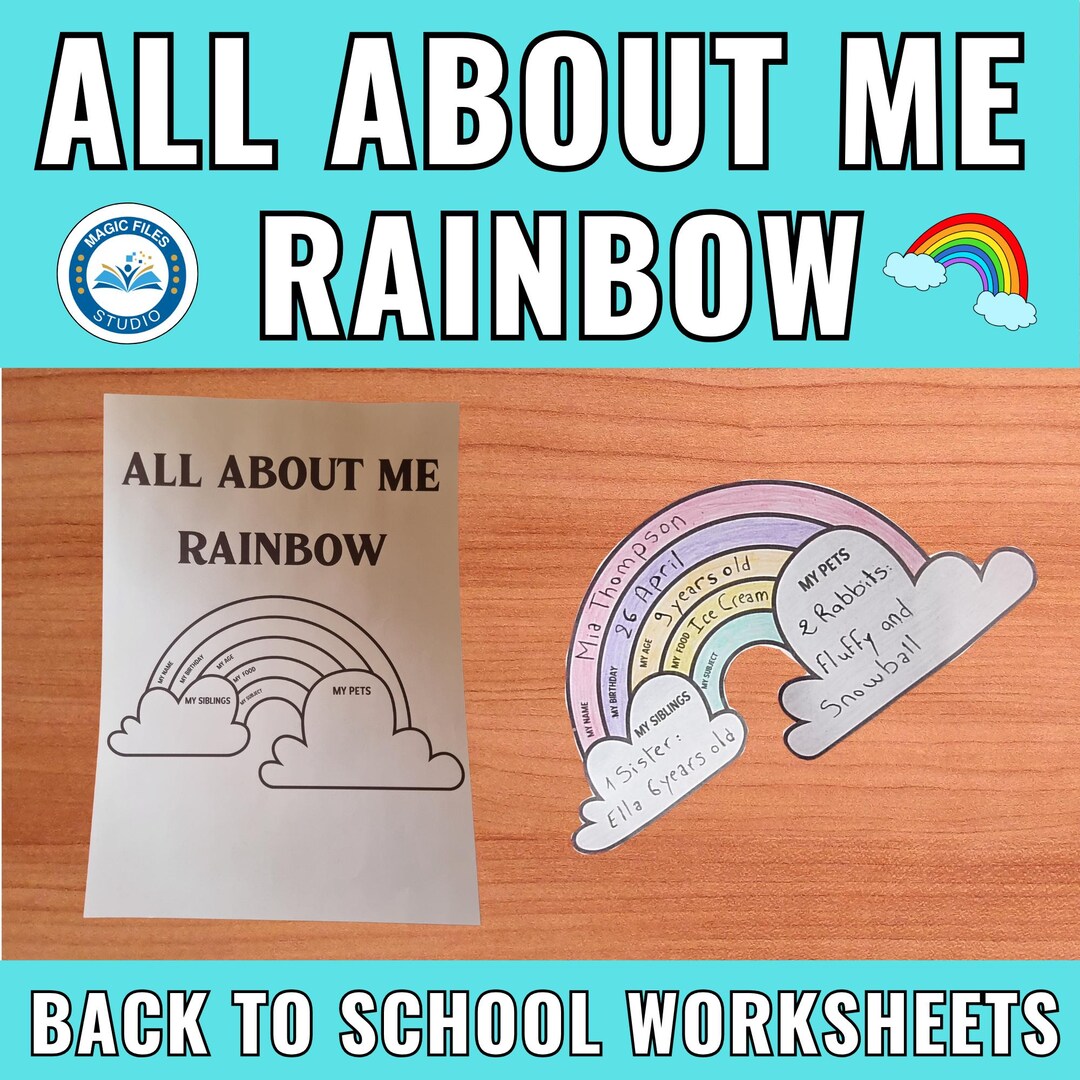 All About Me Rainbow Activity, First Day of School, All About Me ...