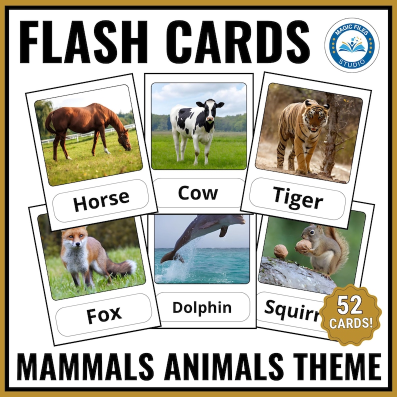 Mammals Animal Classification Flashcards, ESL Vocabulary Photo Picture ...