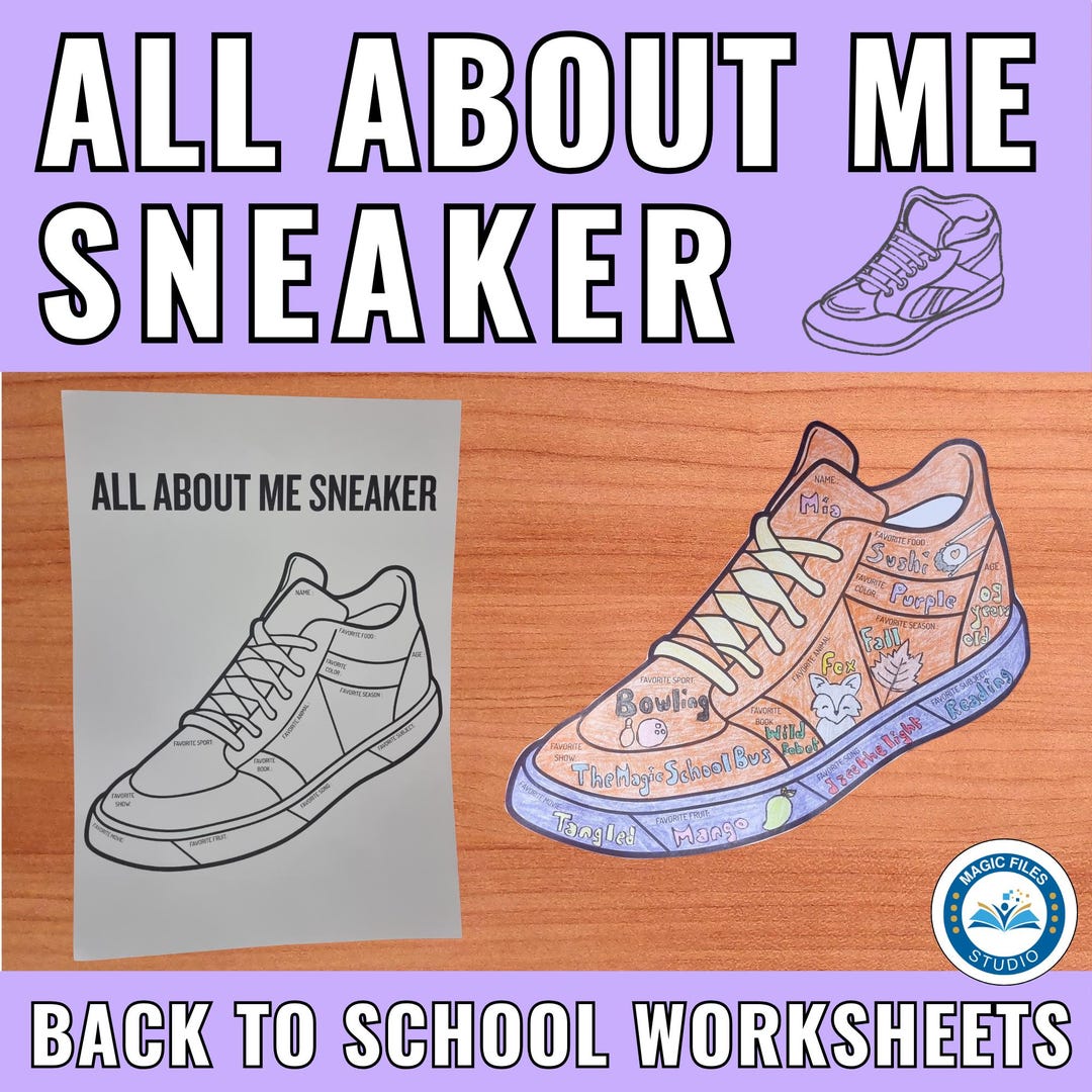 All About Me, All About Me Sneaker, Back to School, First Day of School ...