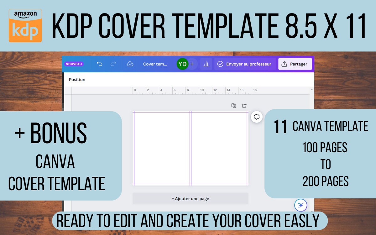 KDP Cover Template 8.5x11 In. CANVA KDP Paperback Cover Templates,100 ...