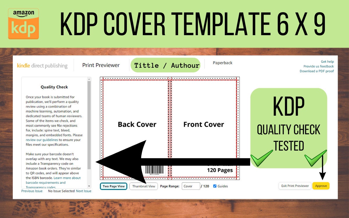 KDP Cover Template 6x9 In. CANVA KDP Paperback Cover Templates,100 ...