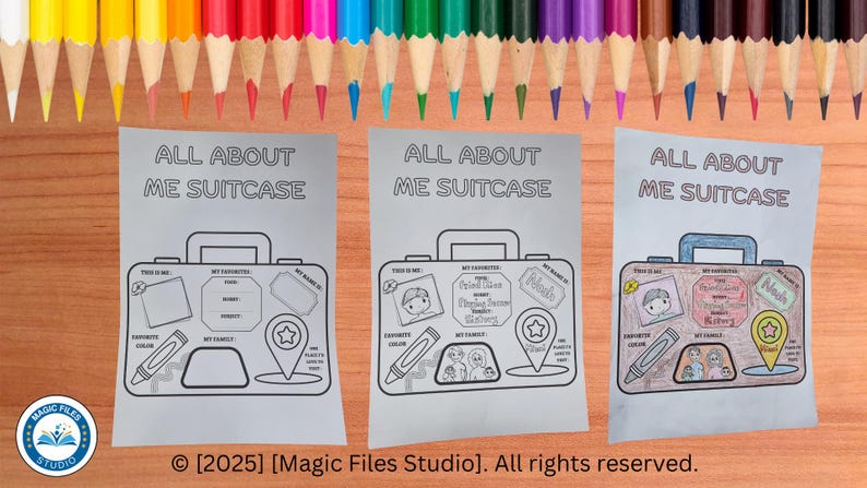 All About Me Suitcase Craft - Back to School Social Studies Writing ...