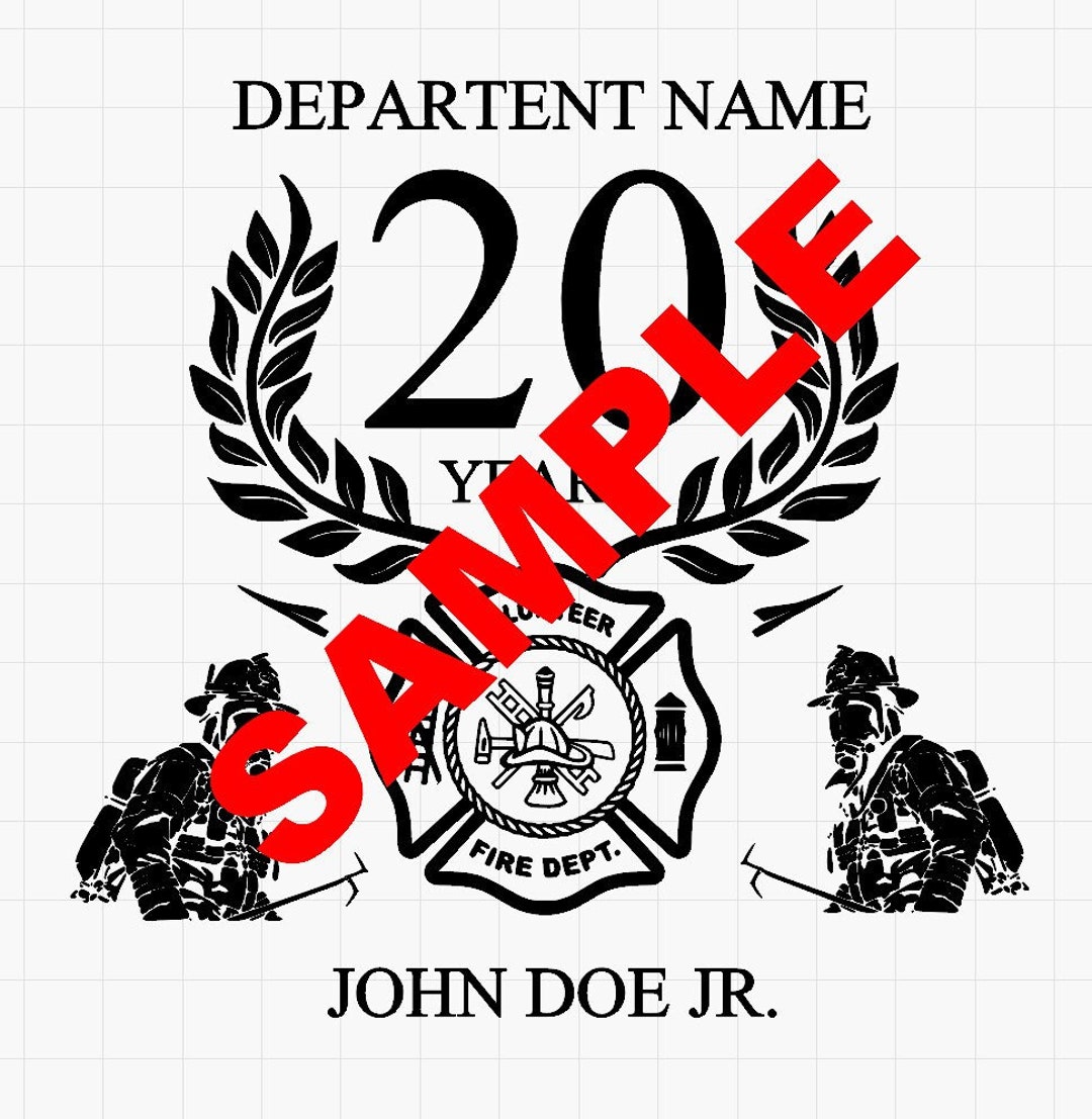Years of Fire Department Service Award SVG and Lightburn Template - Etsy