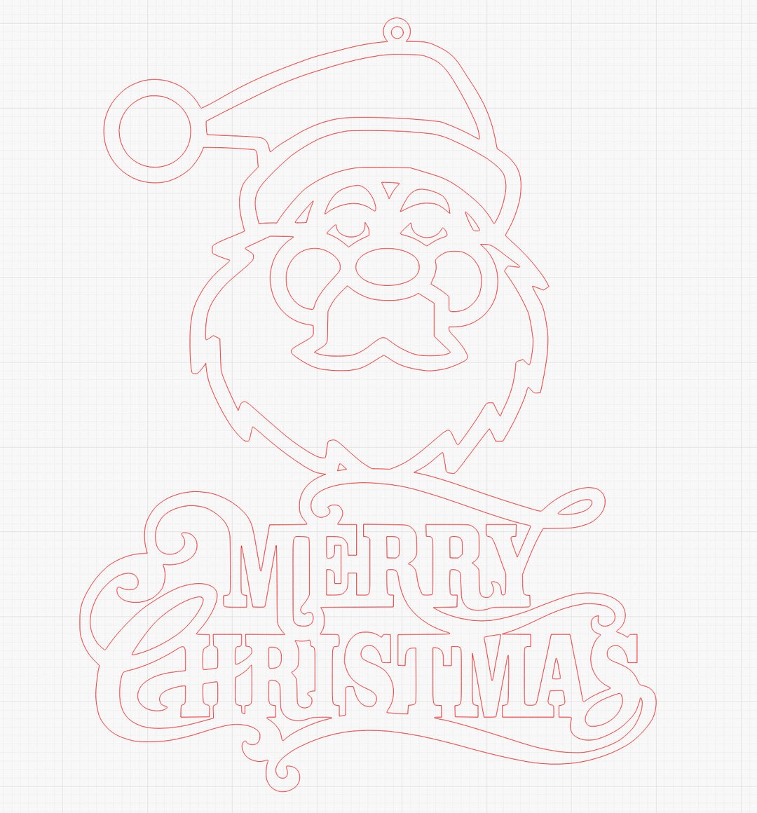 SVG, Lightburn Template of Santa Merry Christmas Ornament - Etsy