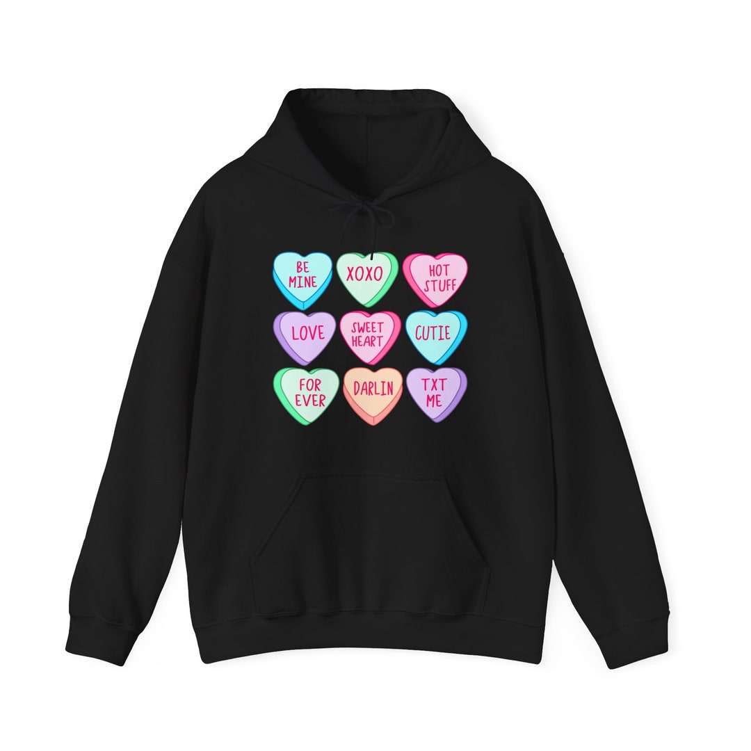 Candy Hearts Hoodie, Candy Hearts Sweatshirt, Valentine's Day Gift ...