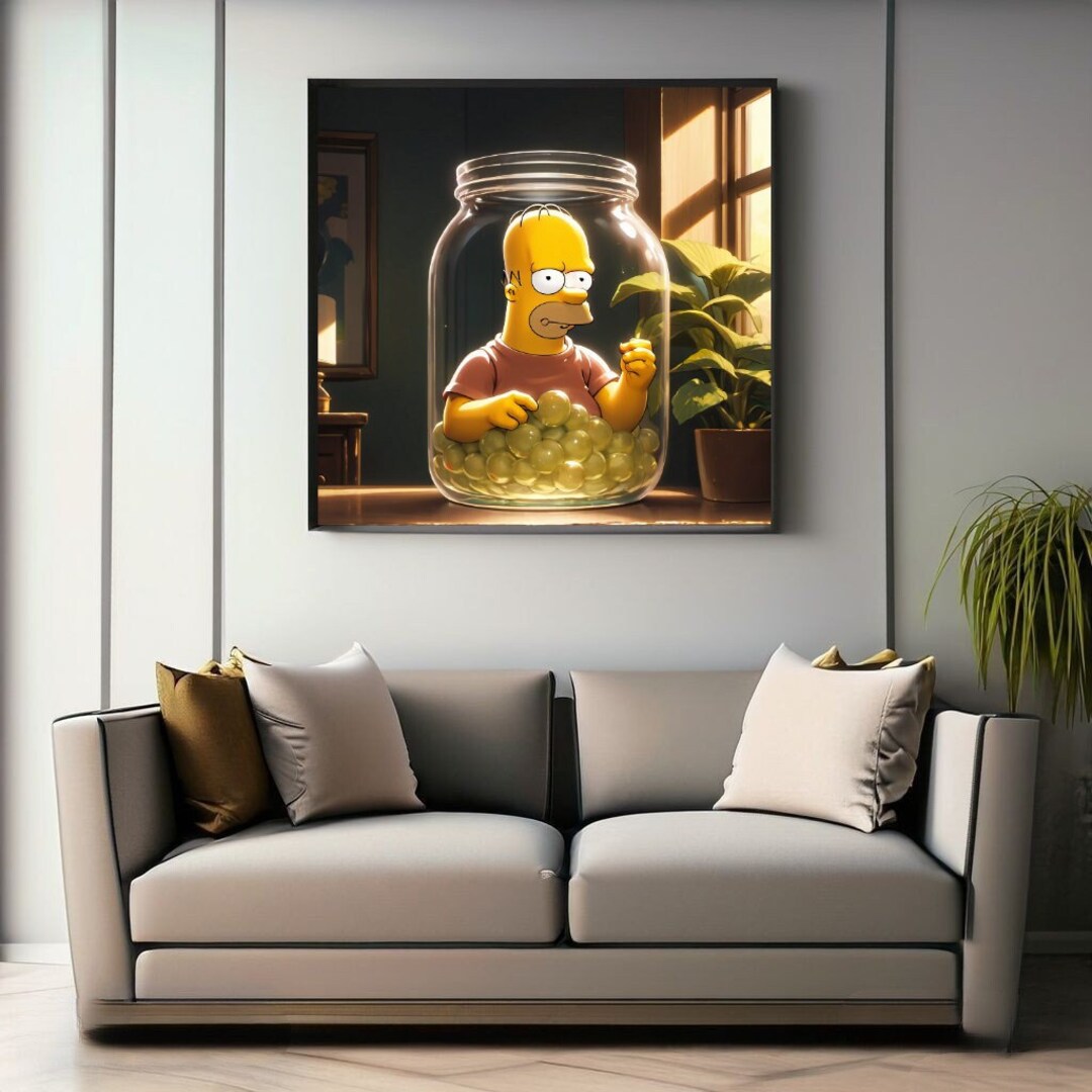 Homer Simpson in a Jar ART2 Clothing Print Digital Art Home - Etsy