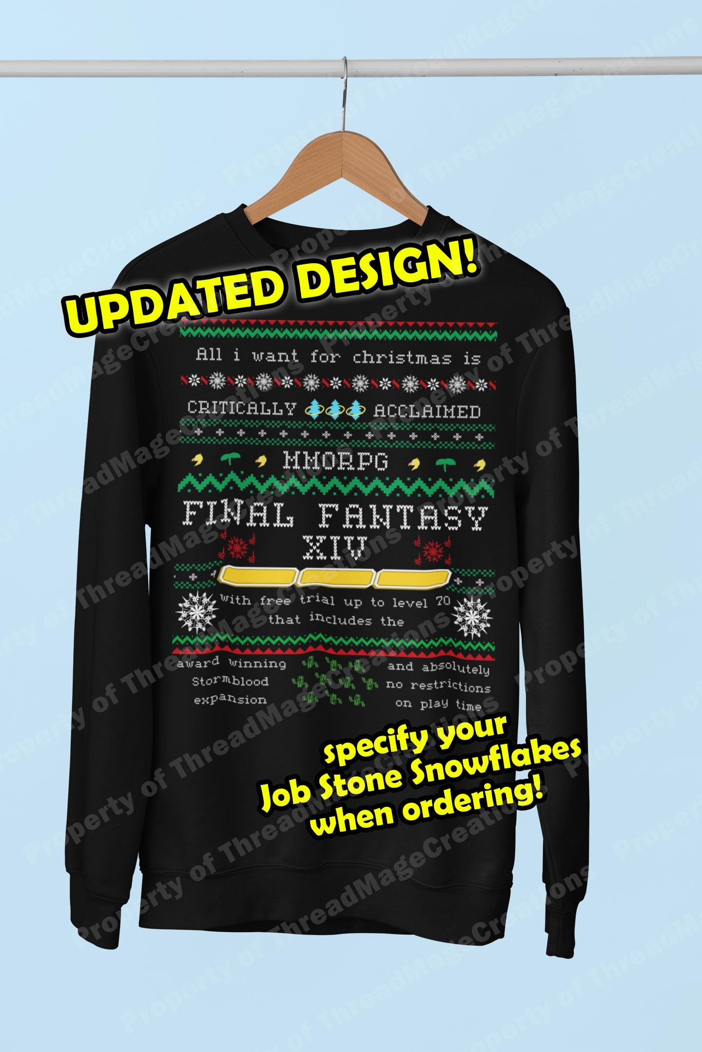 FFXIV Ugly Sweater Gift for Mmorpg Gamer Shirt, Funny Christmas Sweater ...