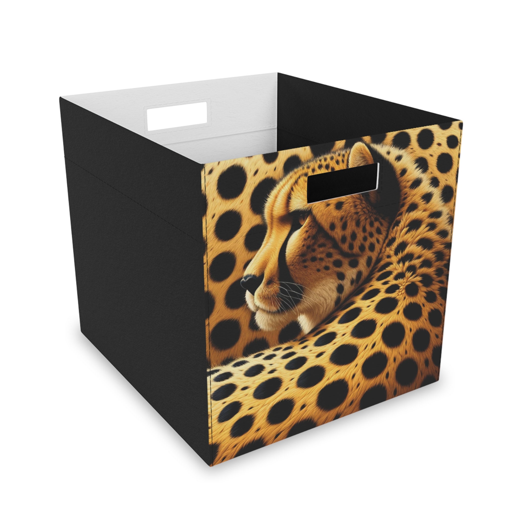 Cheetah Felt Storage Box, Modern Cheetah Animal Print Storage, Trendy ...