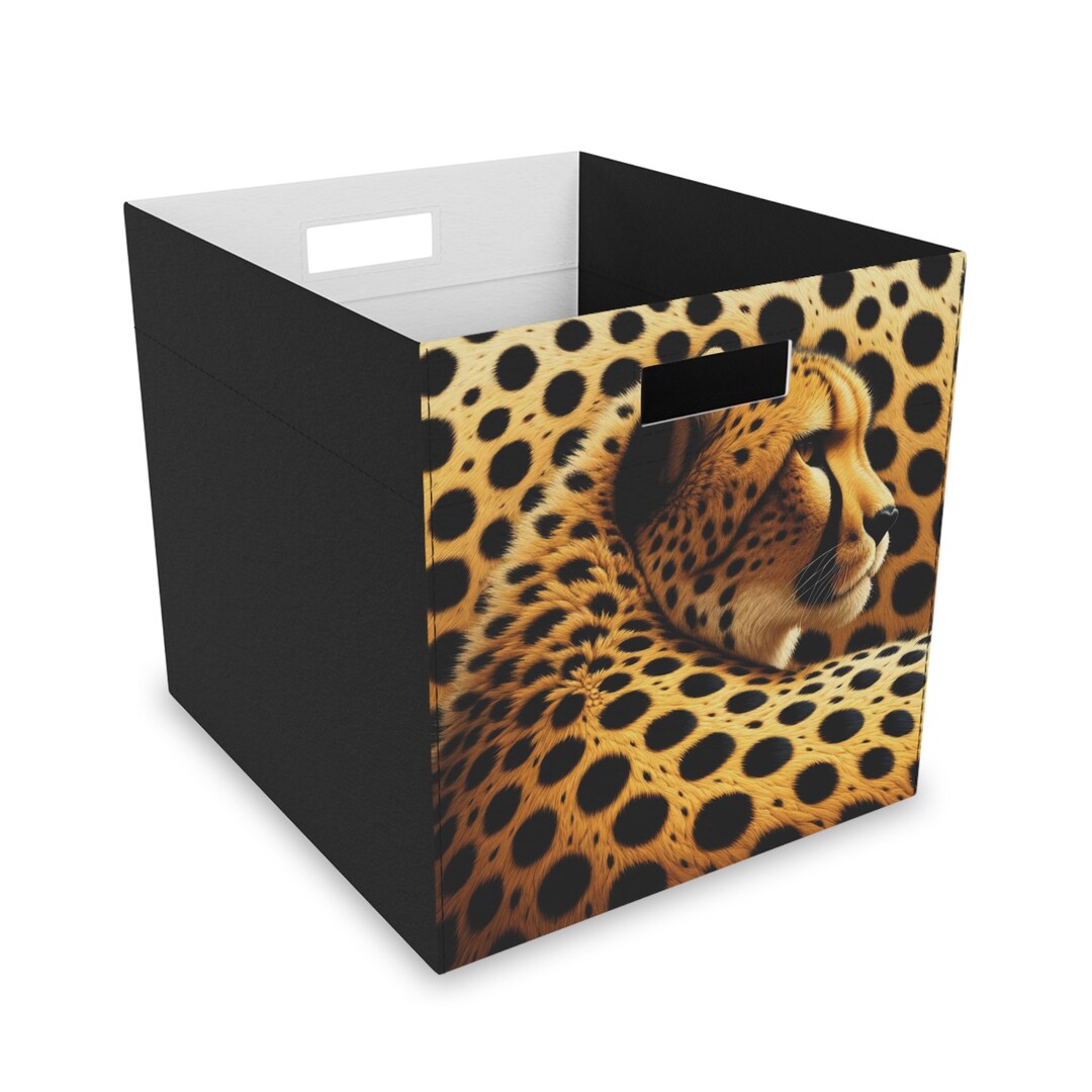 Cheetah Felt Storage Box, Modern Cheetah Animal Print Storage, Trendy ...