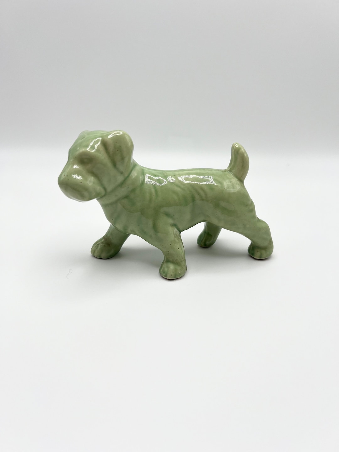 Vintage Celadon Green Shar Pei Figurine - Etsy