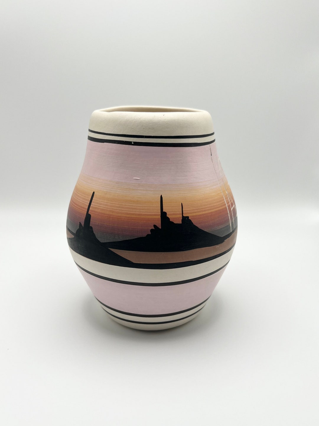 Native American Rainbow Pottery Vase - Etsy