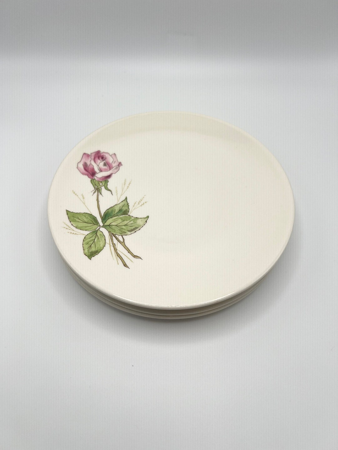 Edwin Knowles Mid Century Tea Rose Dessert Plates. - Etsy