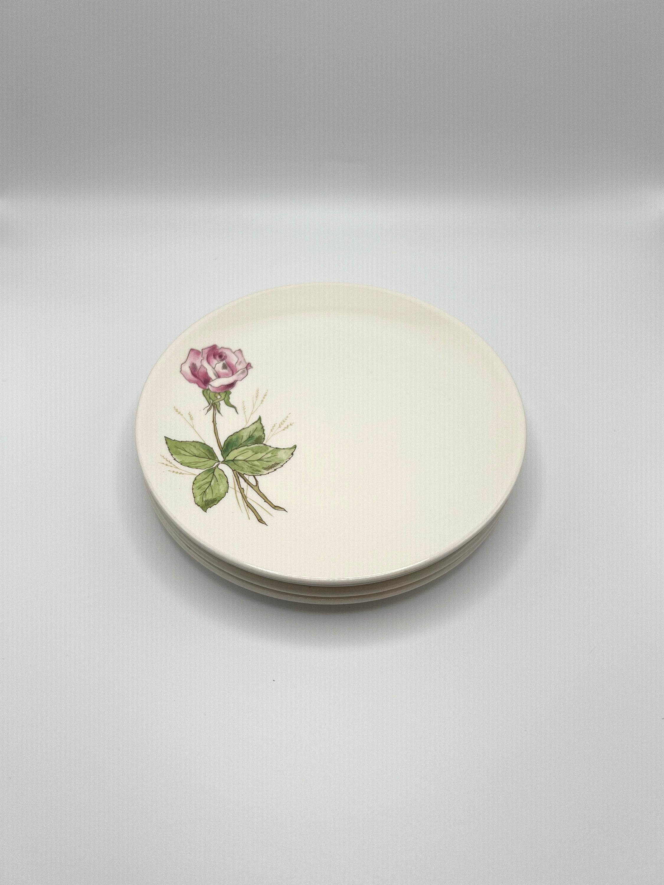 Edwin Knowles Mid Century Tea Rose Dessert Plates. - Etsy