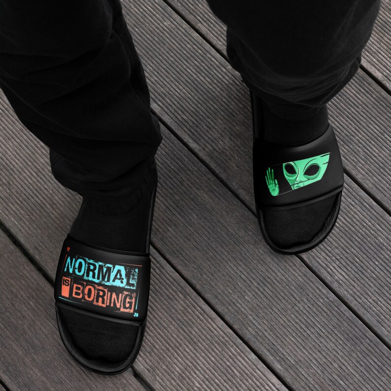 Normal is Boring Slides, Alien, Alien Shoes, Women's Alien Slide ...