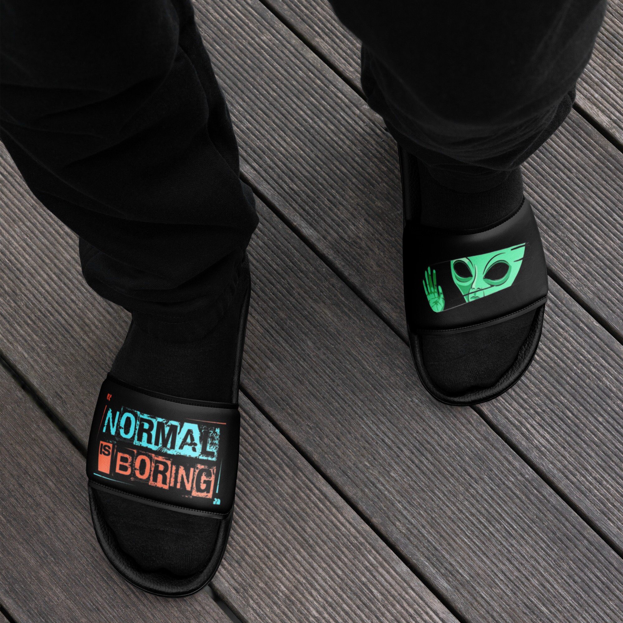 Normal is Boring Slides, Alien, Alien Shoes, Women's Alien Slide ...