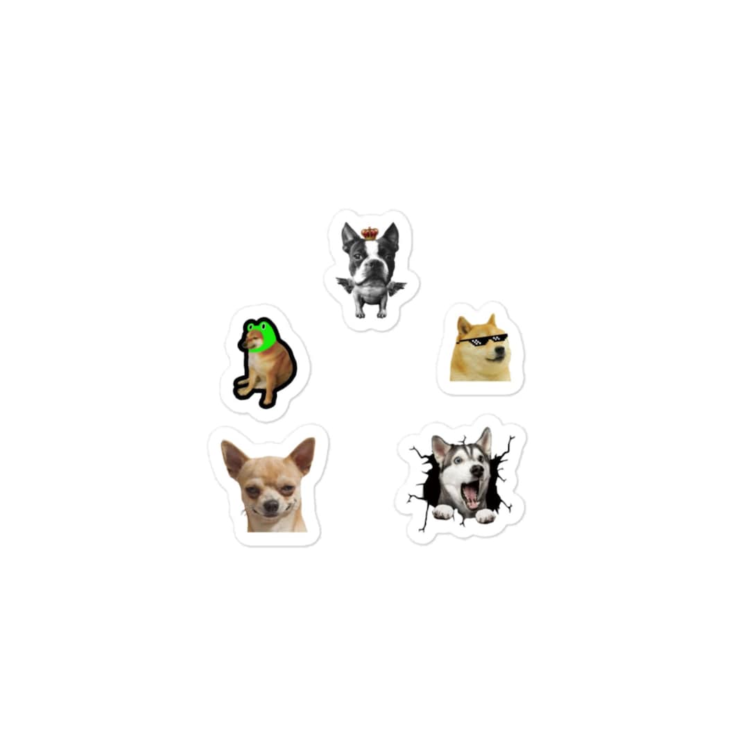 5 Pcs Meme Dog Stickers, Dog Lovers, Cute Dog Meme Viny, Waterproof ...