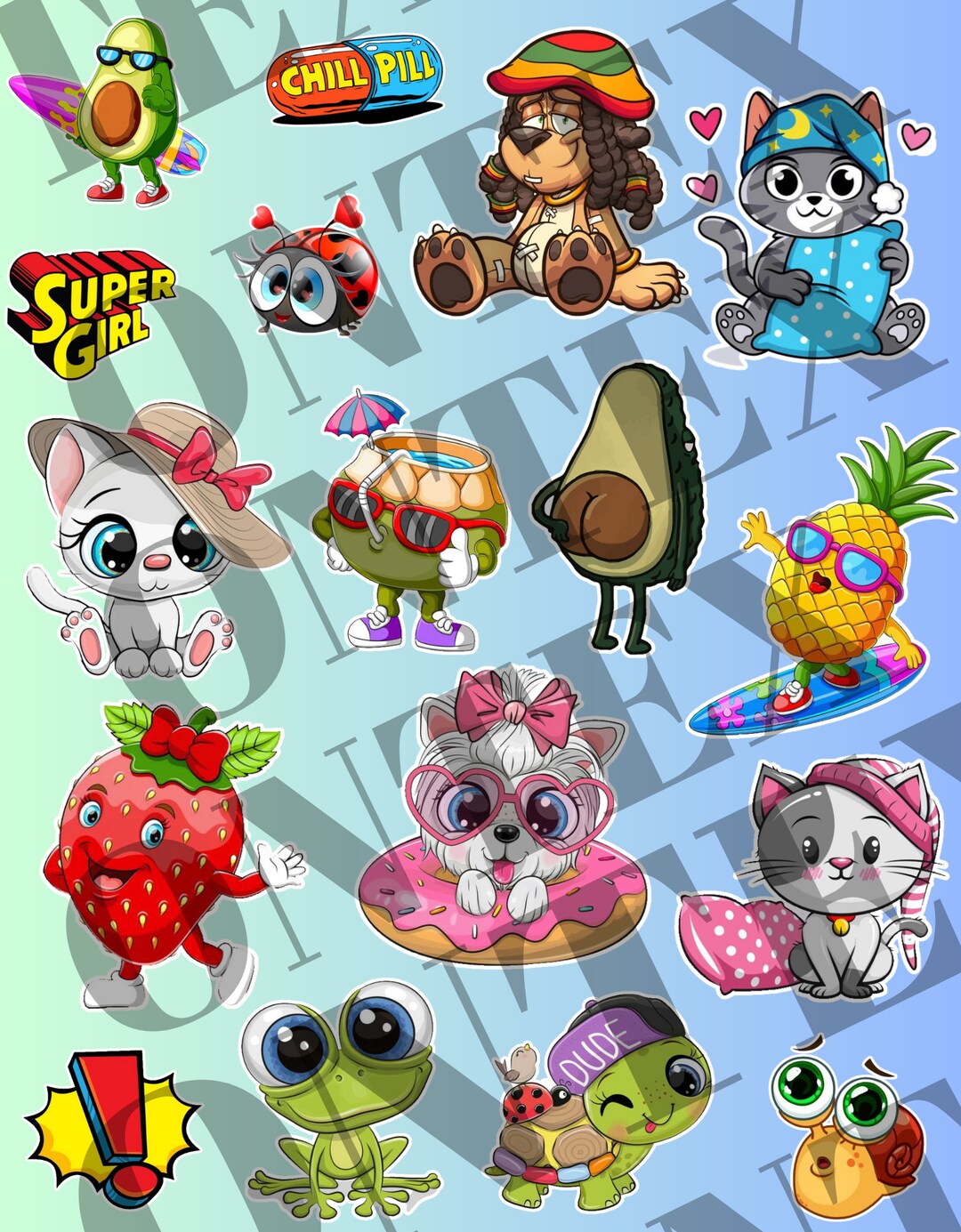 Printable Digital Sticker, 17 Sticker, 1 PDF File, Digital Planning ...