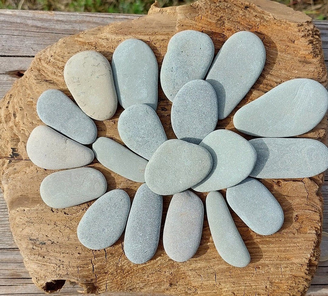 Stone Decor Set of 20 SMALL Elongated Pebbles 1.2-2.4/3-6cm-flat Sea ...