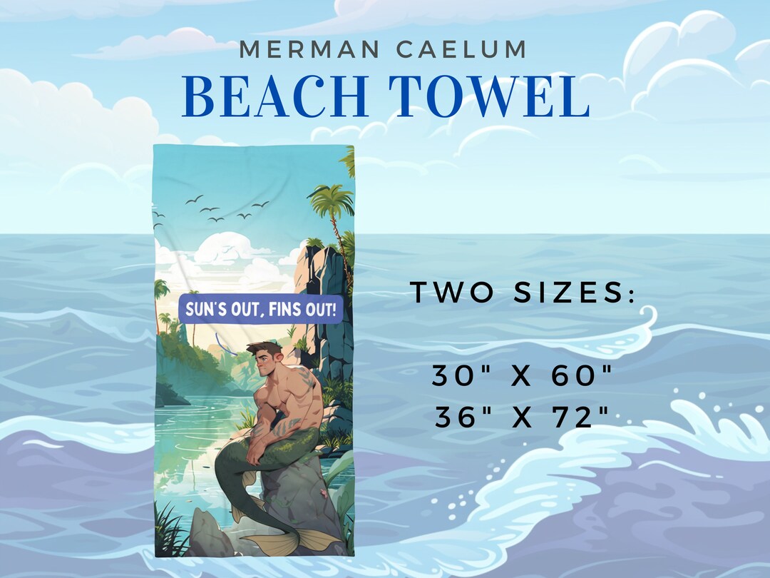 Merman Beach Towel "sun's Out, Fins Out" | Pool Party Season | Perfect ...