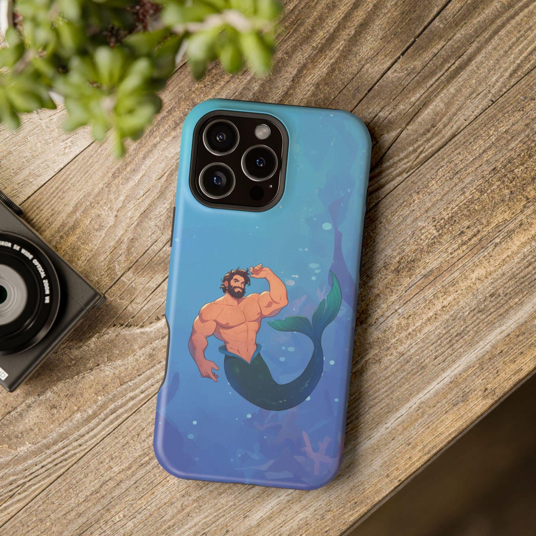 Merman iPhone Case: Protective Hard Shell, Magical Ocean Design - Etsy
