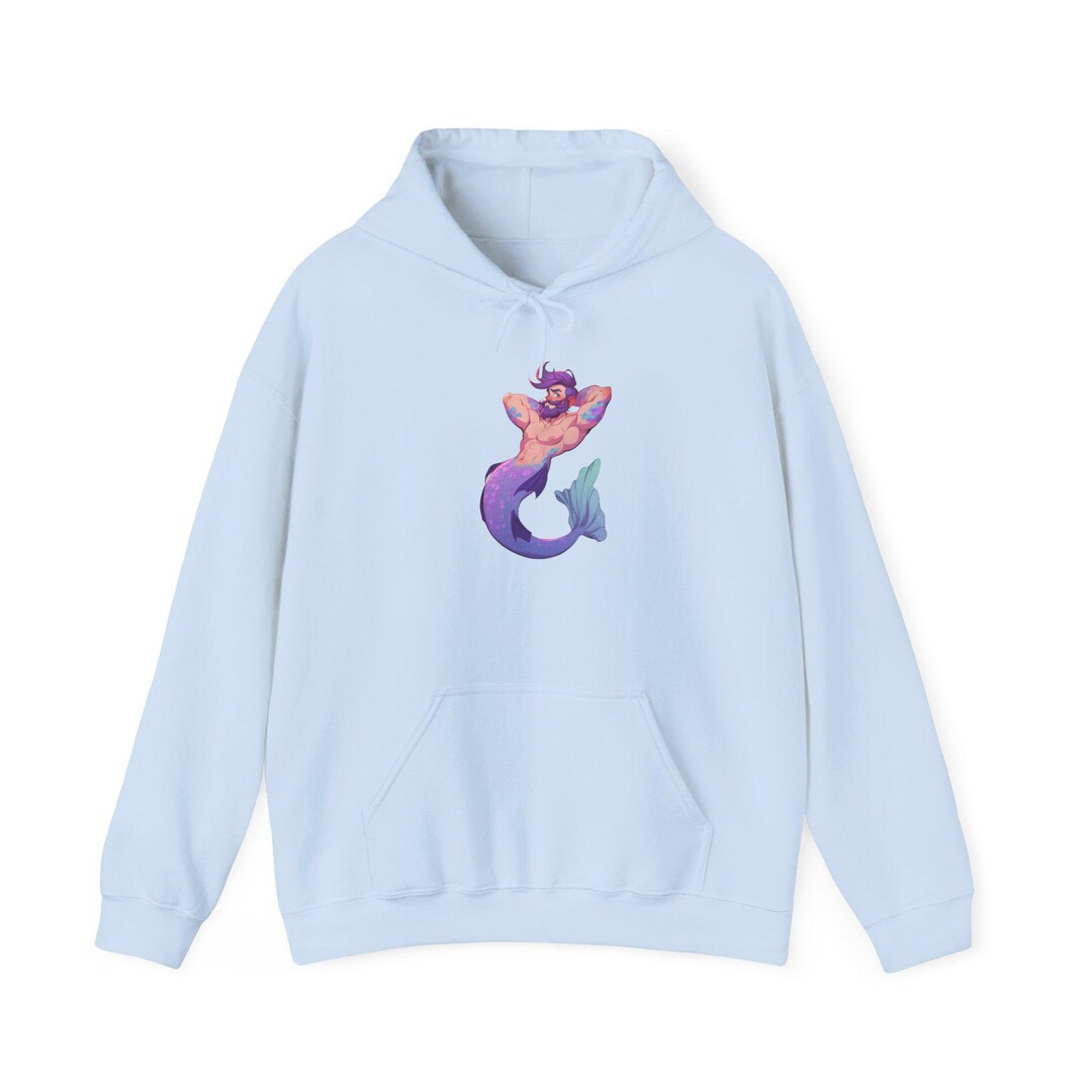 Merman Purple Tail Gender Fluid Mermaid Hoodie, Unisex Sweatshirt, Sea ...