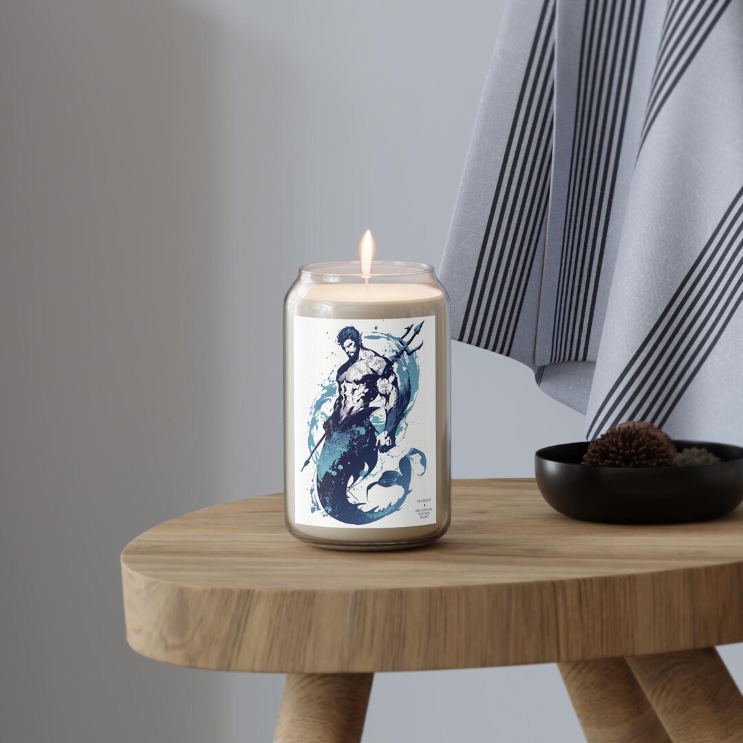 Merman Trident Scented Candle: Sea Breeze Ocean Decor - Etsy