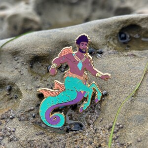 Ichthyocentaur Hard Enamel Pin - Featuring Marus - 2.75'' - Glitter and ...