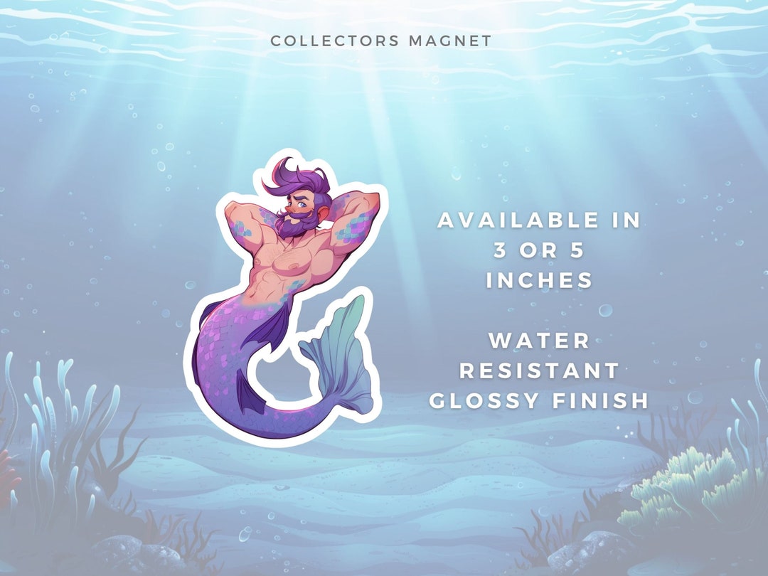 Merman Magnet Featuring Lysander, Cruise Ship Door Magnet, Mermaid ...