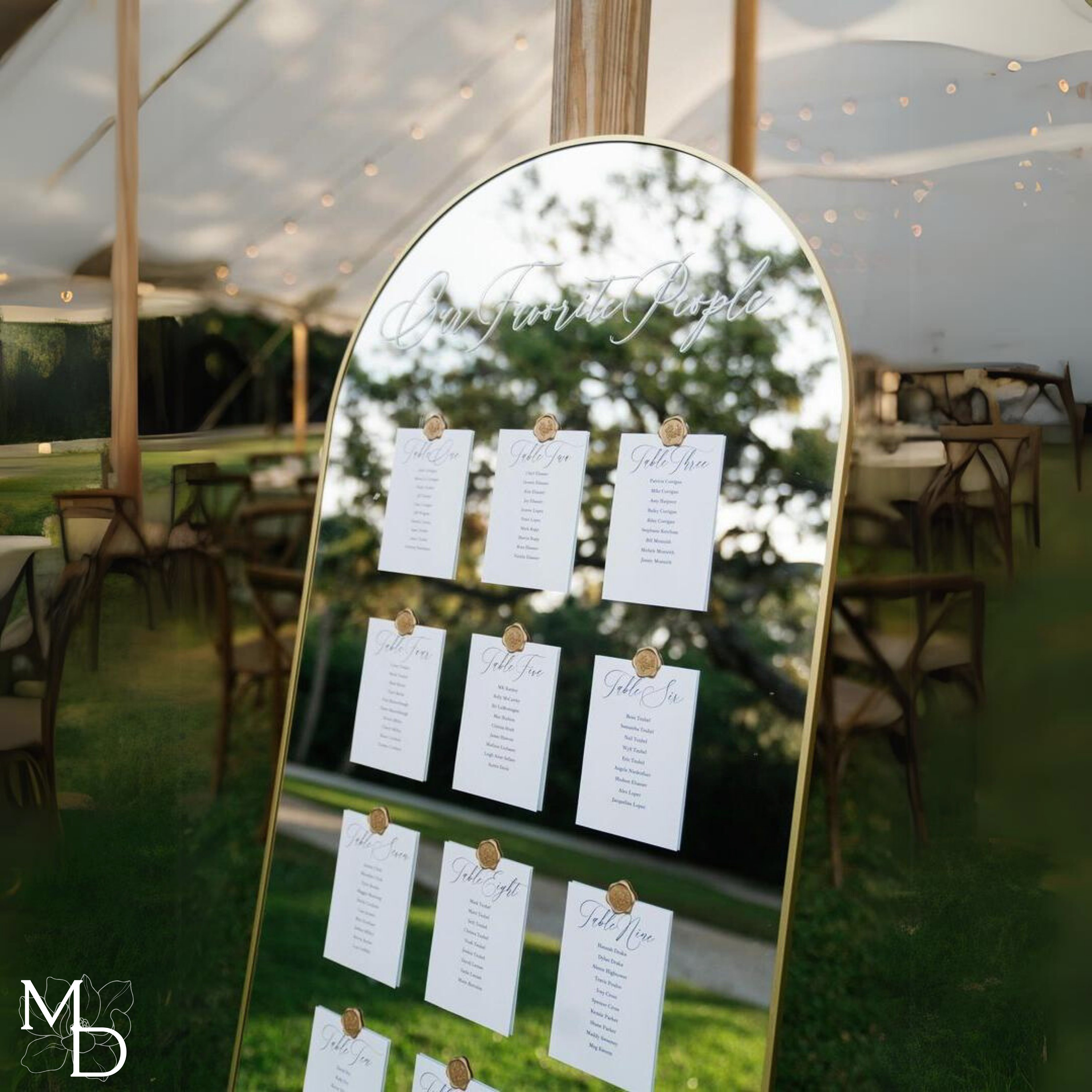 Wedding Mirror Seating Chart Elegant Wedding Signage Table Seating ...