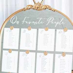 Wedding Seating Chart on Mirror | Mirror Seating Chart | Wedding Mirror ...