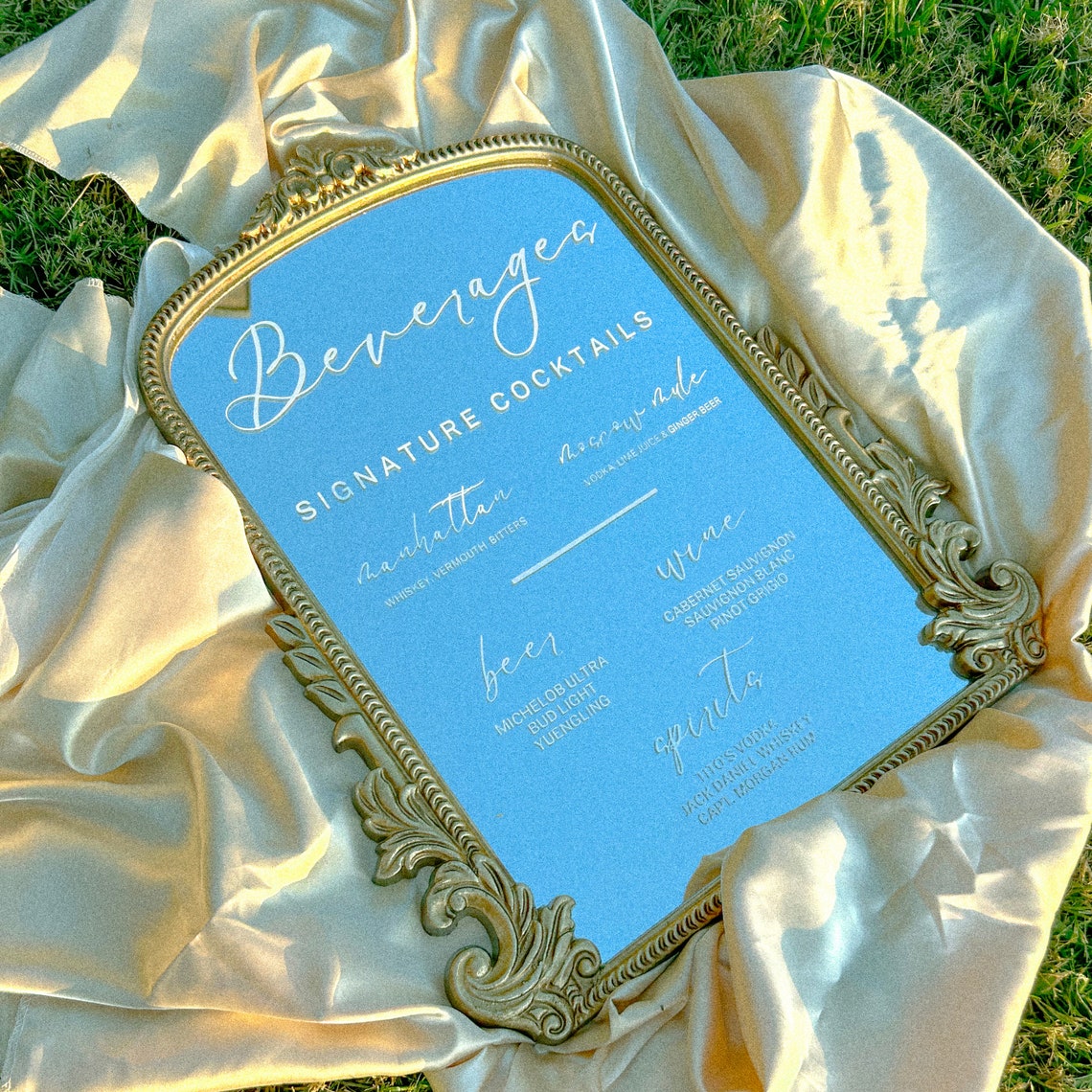 Elegant Gold Cocktail Menu for Weddings and Events Custom - Etsy
