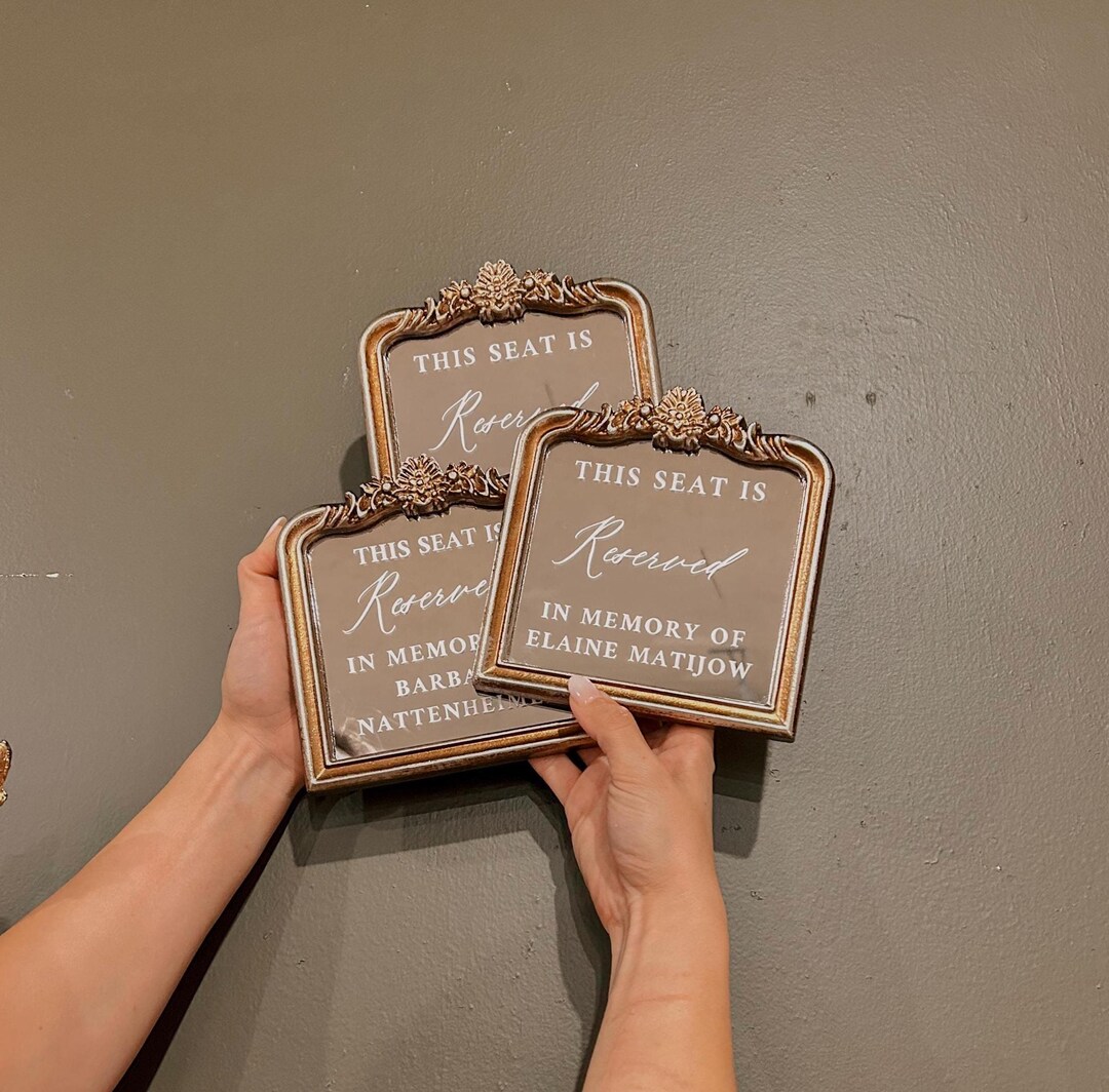 In Loving Memory of Sign | Reserved Seat Sign | Wedding Reserved Mirror ...