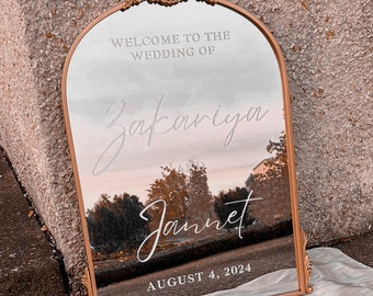Gold Arch Mirror Wedding Welcome Sign Elegant Decor for - Etsy