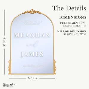 Gold Arch and Flourish Mirror for Elegant Wedding Welcome Sign Large ...