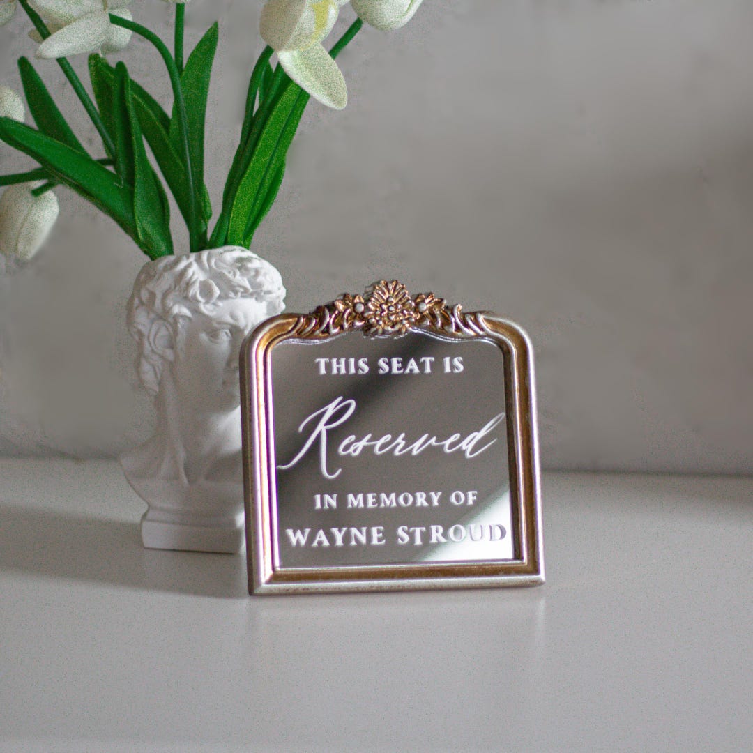 In Memory of Wedding Sign | Reserved Seat Sign | Wedding Reserved ...