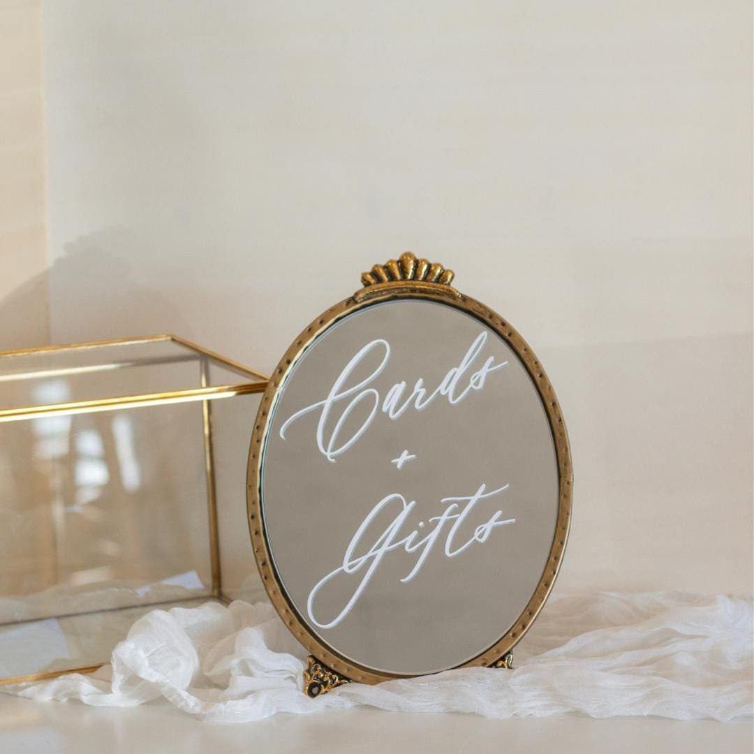 Wedding Cards + Gifts Sign | Wedding Mirror Signage | Gift Table Sign ...