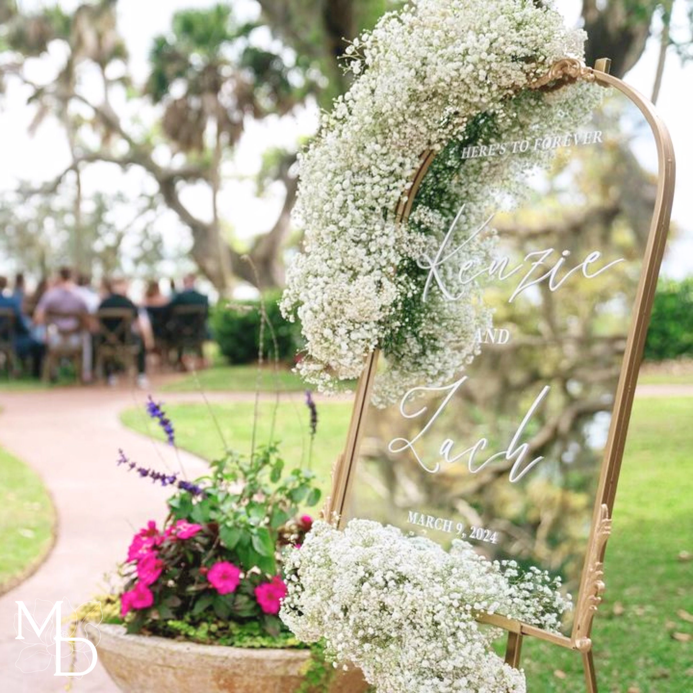 Mirror Welcome Sign Wedding Mirror Elegant Wedding Welcome Gold Arch ...