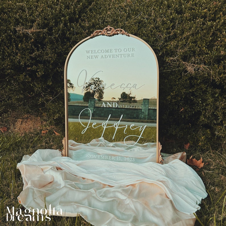 Antique Gold Mirror for Wedding Welcome Sign in Arch Shape - Etsy