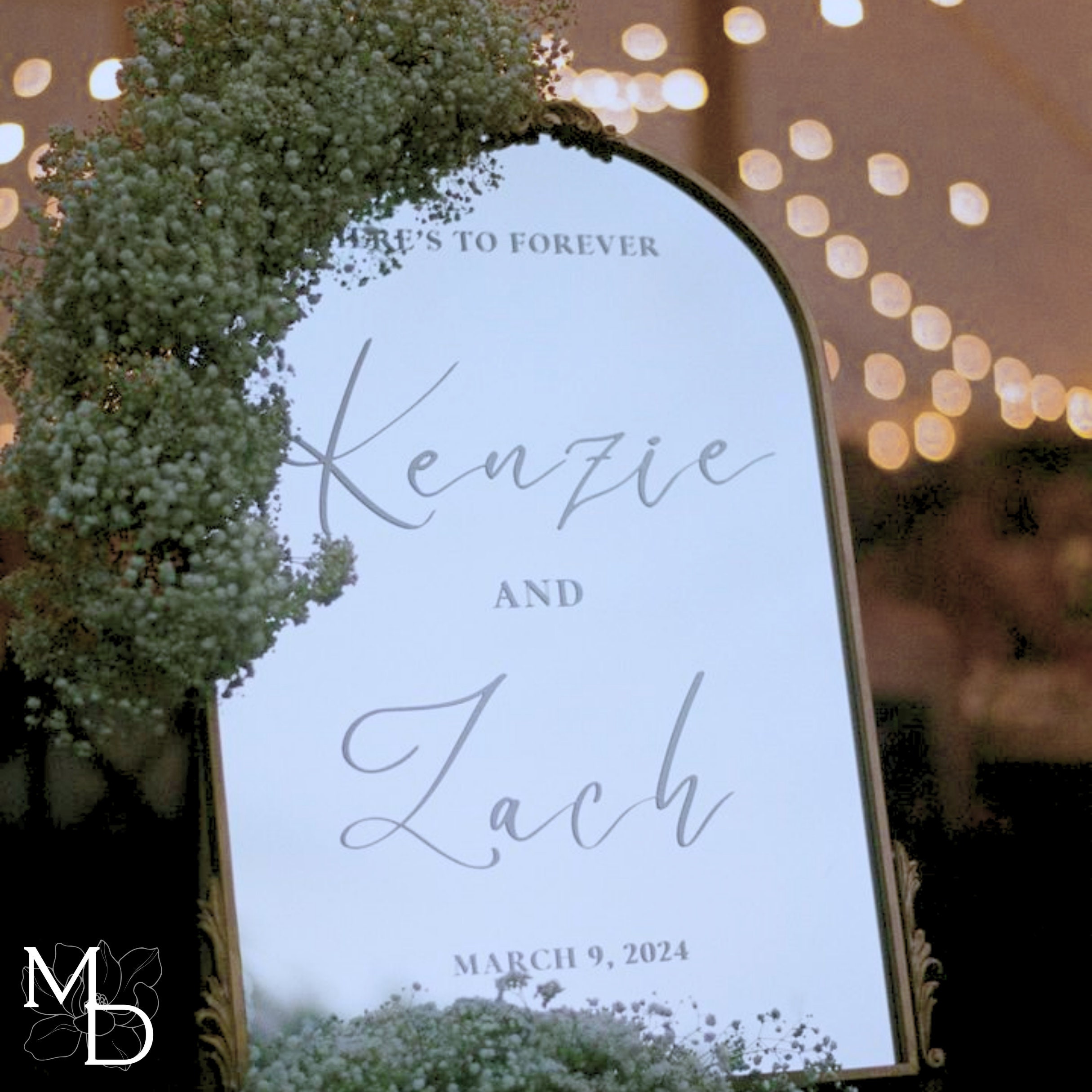 Wedding Welcome Sign | Arch Mirror Welcome | Elegant Wedding Signage ...