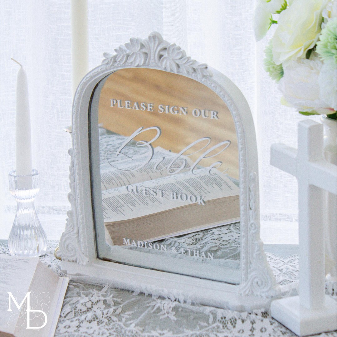 Bible Guest Book Sign | Wedding Guest Book Mirror | Bible Verse Guest ...