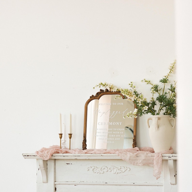 Unplugged Ceremony Sign | Wedding Mirror | Phone Free Wedding | Elegant ...
