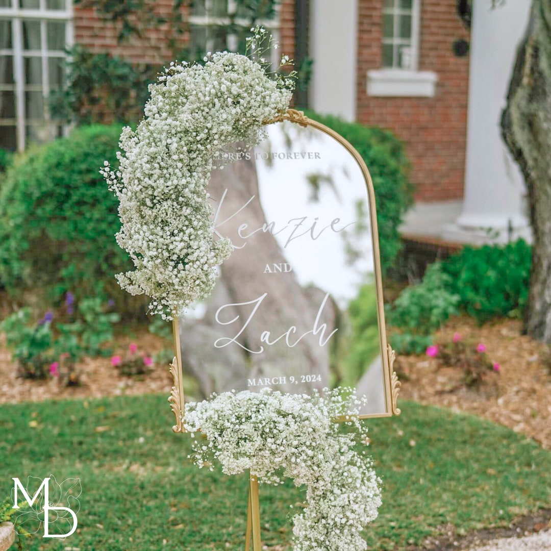Wedding Welcome Sign | Arch Mirror Welcome | Elegant Wedding Signage ...
