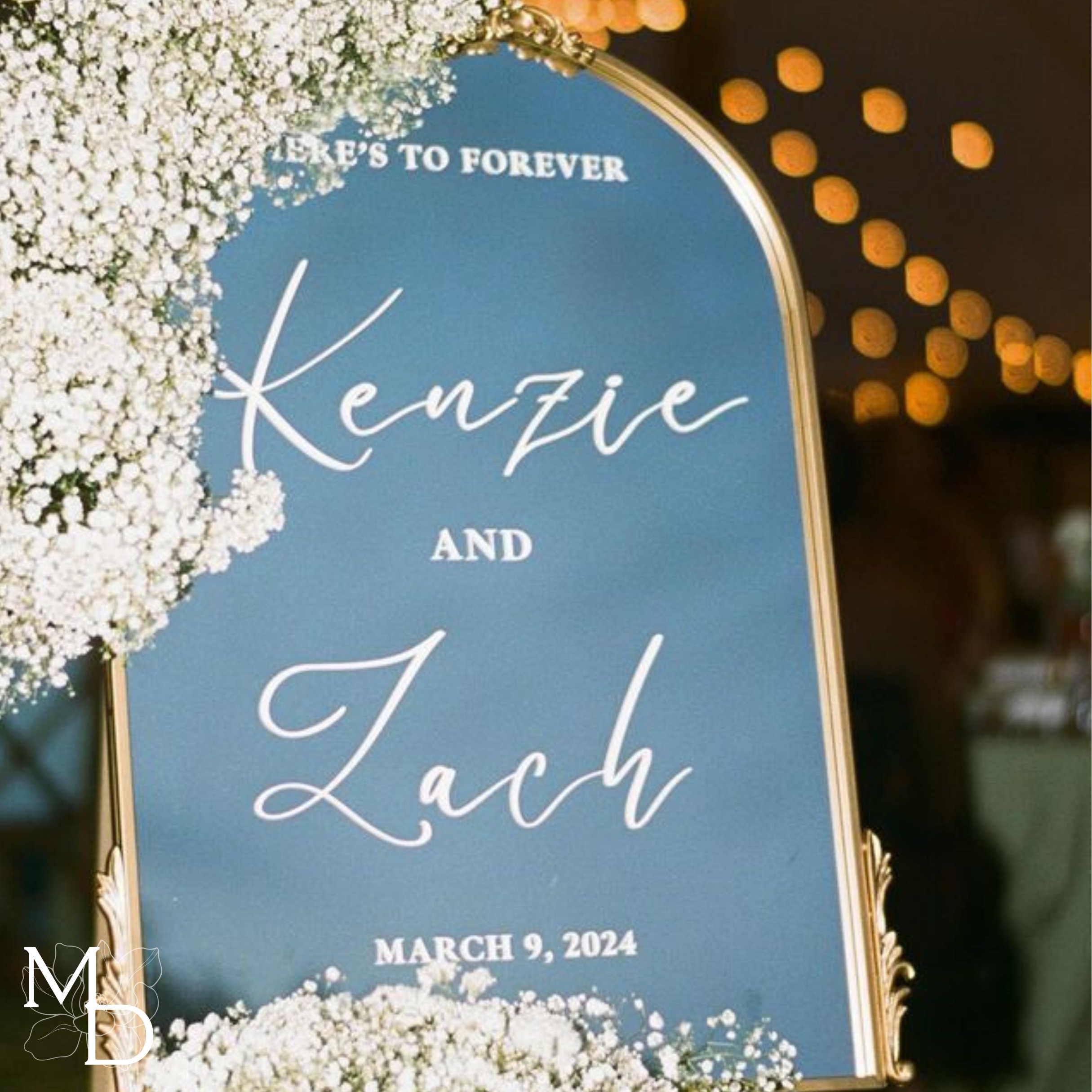 Mirror Welcome Sign Wedding Mirror Elegant Wedding Welcome Gold Arch ...