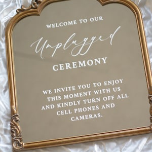 Unplugged Ceremony Sign | Phone Free Wedding Sign | Elegant Wedding ...