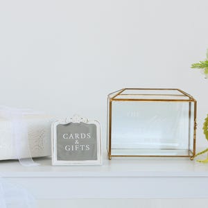 Personalized Wedding Card Box Sign: Gold Mirror, Modern Minimalist ...