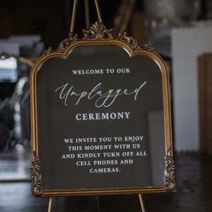 Unplugged Ceremony Sign | Phone Free Wedding Sign | Elegant Wedding ...