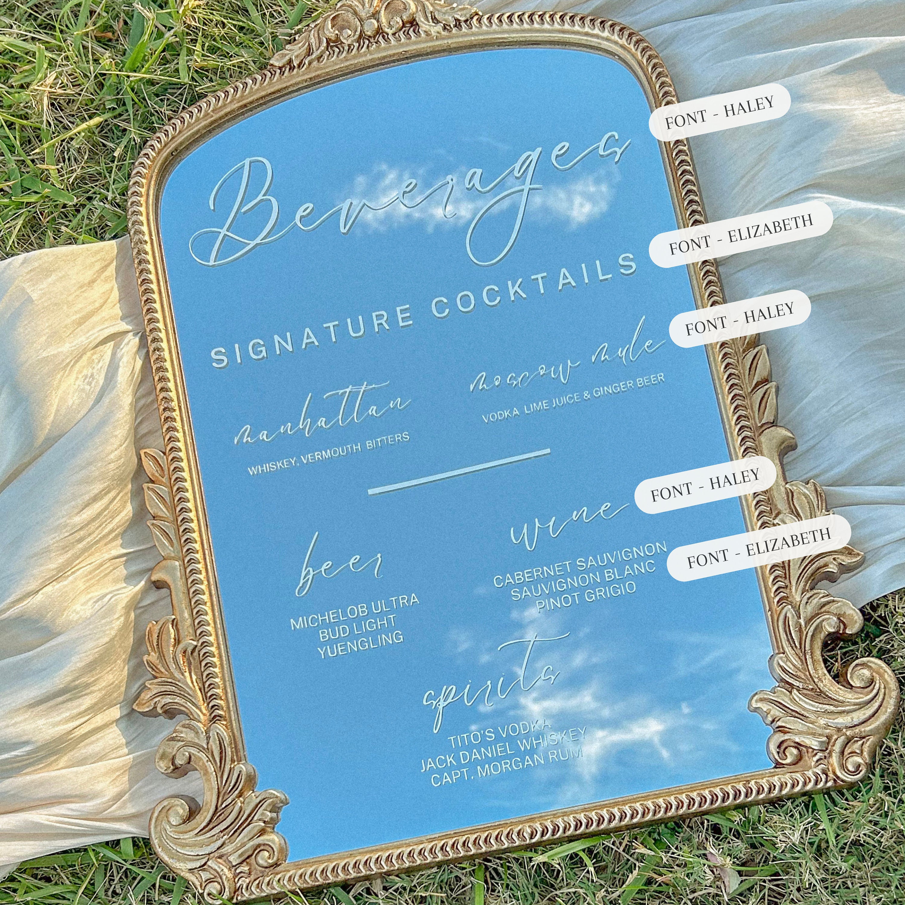 Elegant Gold Cocktail Menu for Weddings and Events Custom - Etsy